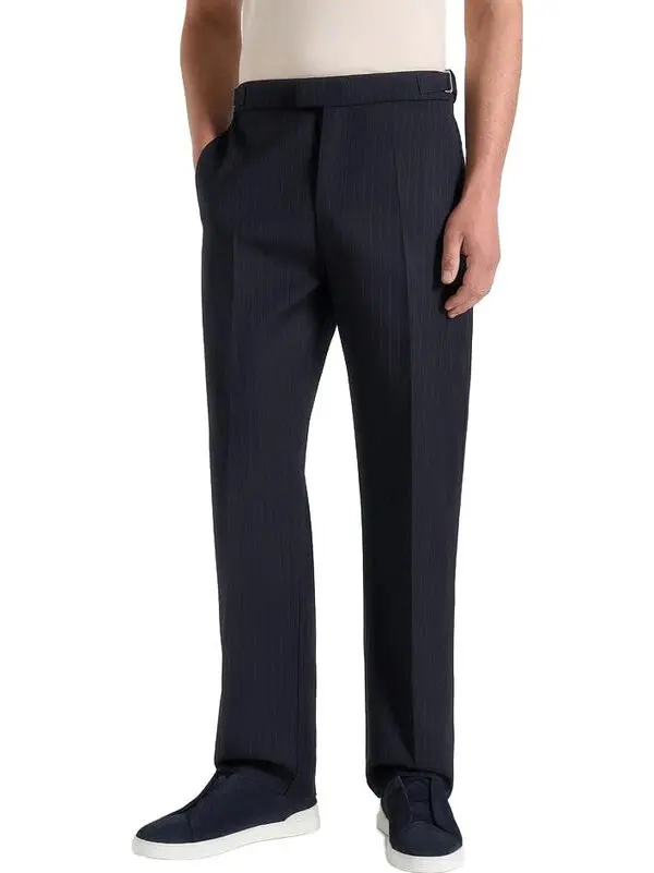 Manière De Voir Joseph Regular Fit Pinstripe Trousers - Navy