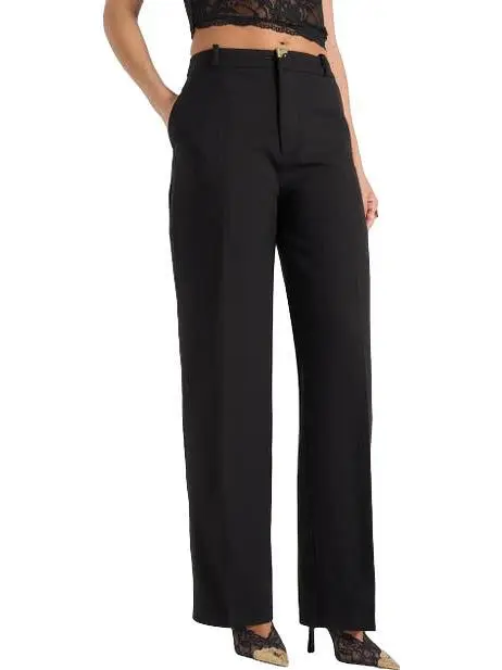 Manière De Voir Doria Tailored Trousers With Waistband Detail - Black