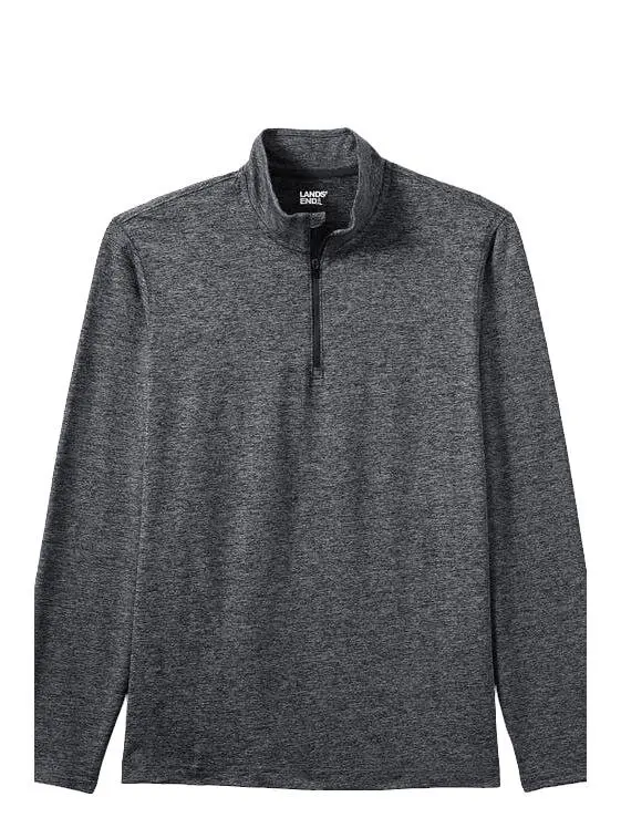 LANDS' END Rapid Dry Space Dye Quarter Zip Pullover - Soapstone Space Dye