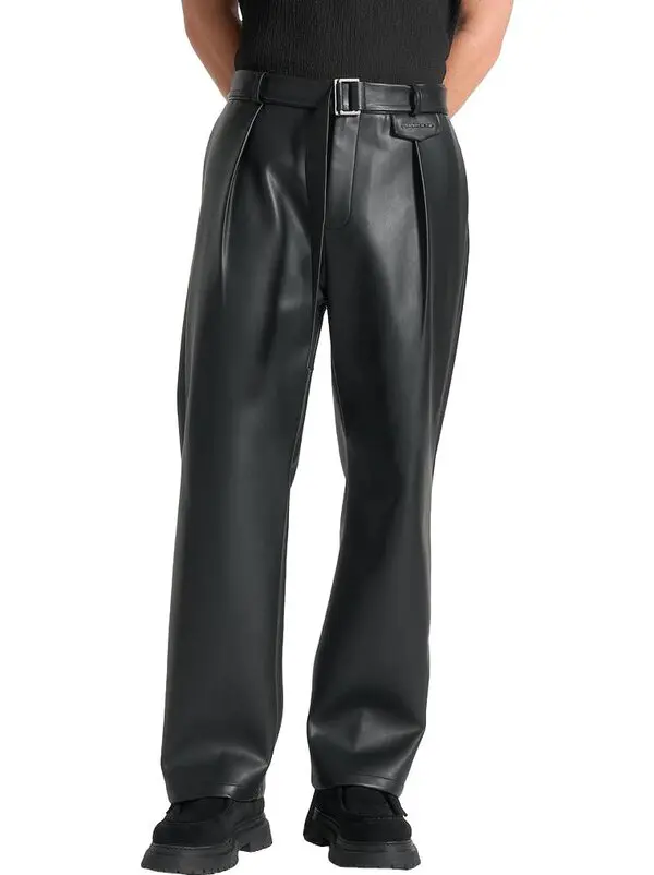 Manière De Voir Relaxed Fit Pleated Trousers - Black