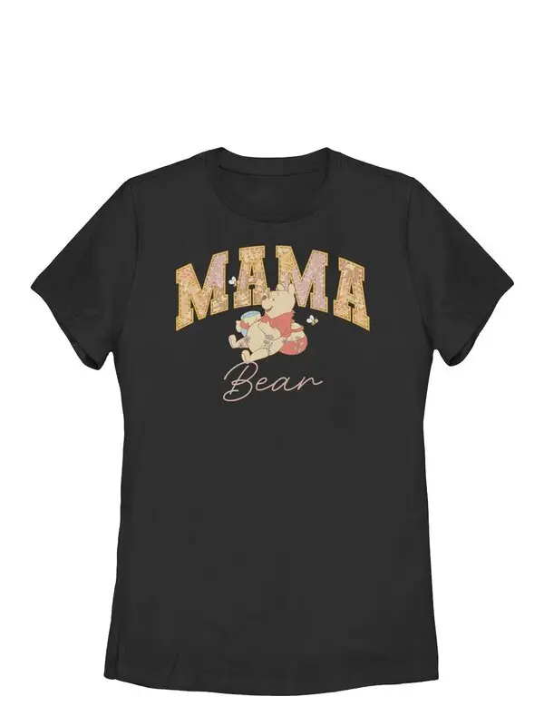 WINNIE THE POOH Mama Bear" Graphic T-shirt - Black