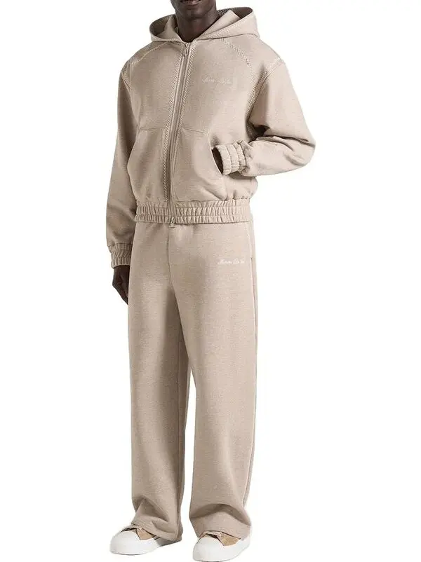 Manière De Voir Morgan Whipstitch Wide Leg Jogger - Taupe