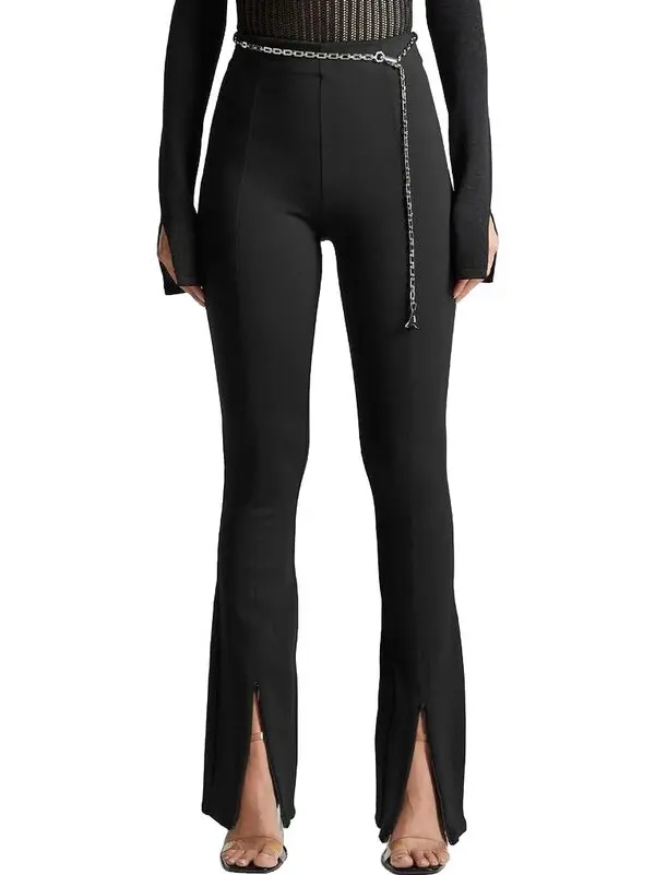 Manière De Voir Fit And Flare Leggings With Chain - Black