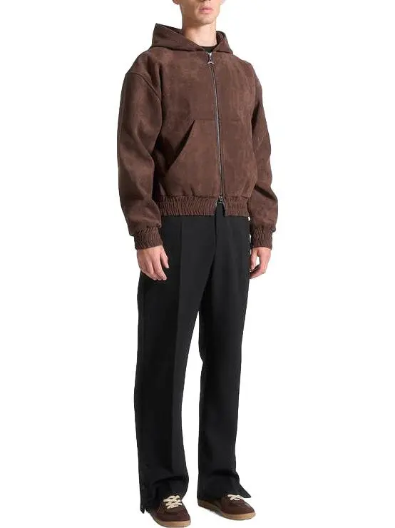 Manière De Voir Cropped Suede Hoodie - Brown