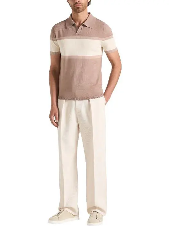Manière De Voir Enzo Colour Block Polo Top - Taupe