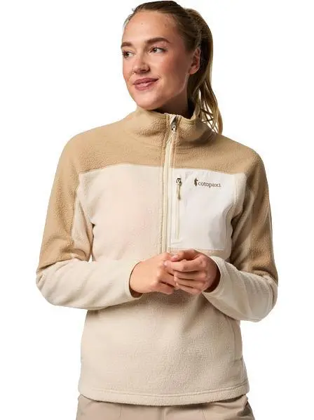 COTOPAXI Abrazo Fleece Half-zip Jacket - Khaki And Cream