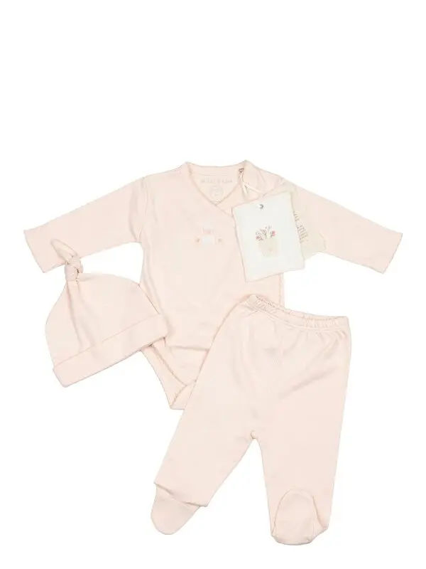 WILD WAWA Pima Embroidered Bundle Set - Pink Bunny