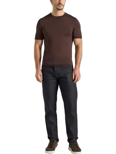 Manière De Voir Ellis Luxe Knitted T-shirt - Brown