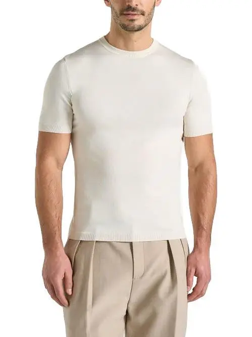Manière De Voir Ellis Luxe Knitted T-shirt - Cream