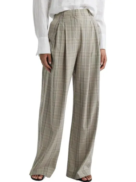 Mango High Waist Wide Leg Pants - Light/pastel Grey