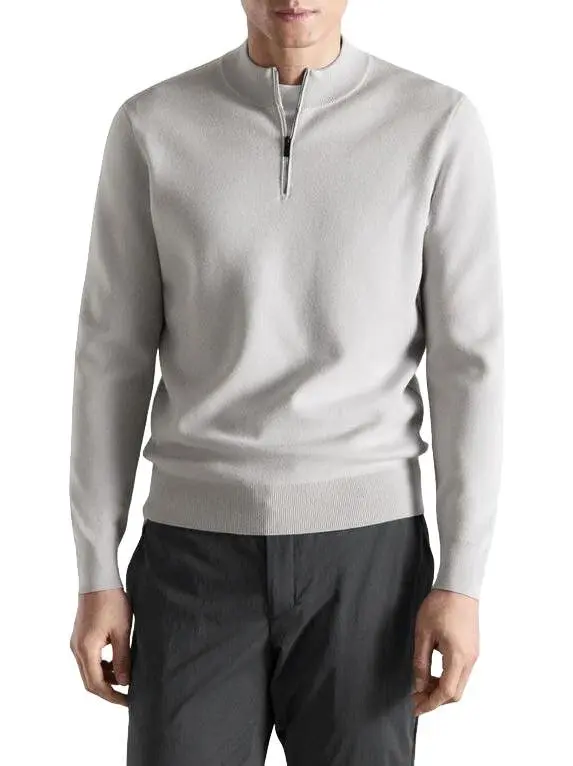 Mango Quarter Zip Sweater - Ice Grey