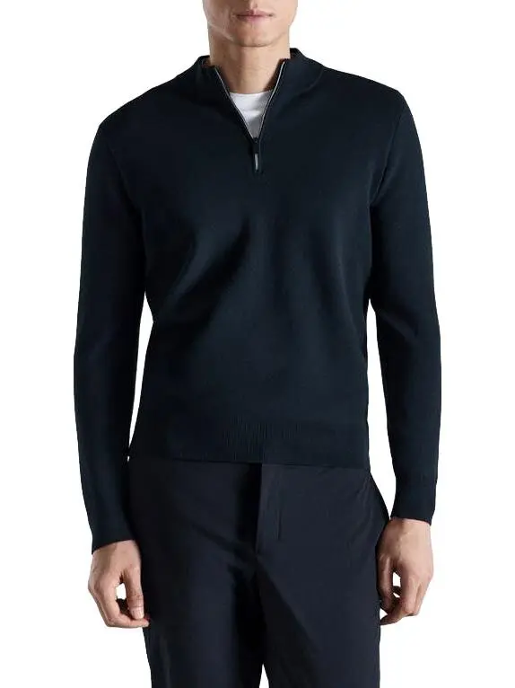 Mango Quarter Zip Sweater - Navy