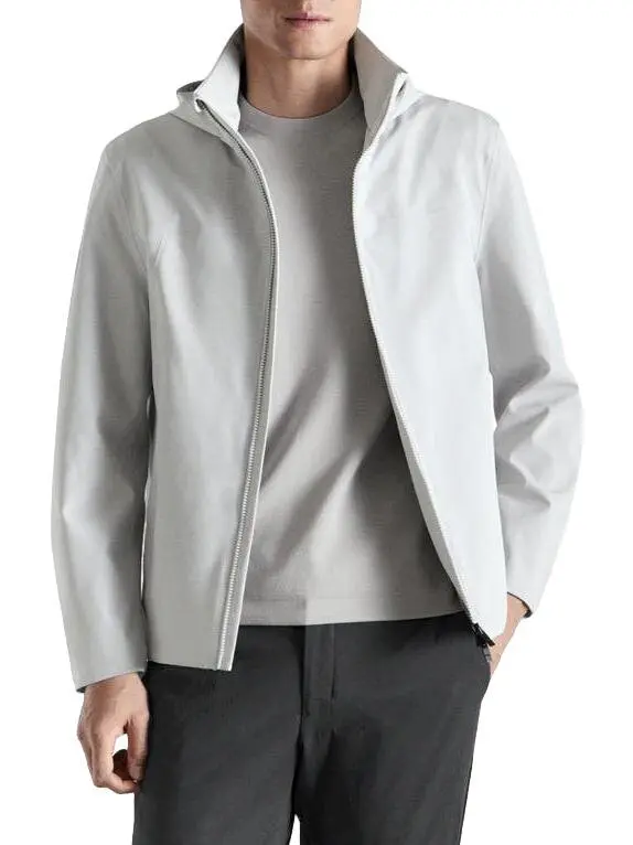 Mango Hooded Water Repellent Bomber Jacket - Ice Grey