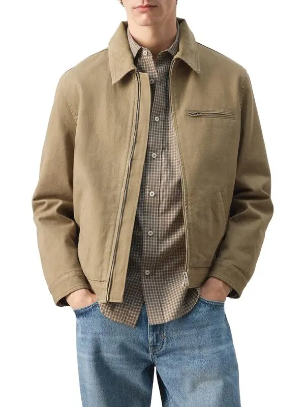 Mango Cotton Corduroy Jacket - Beige