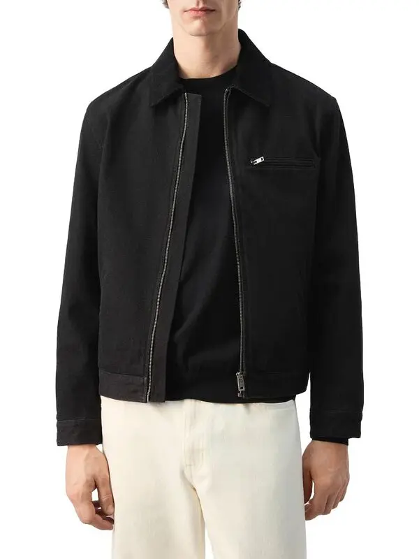 Mango Cotton Corduroy Jacket - Black Denim