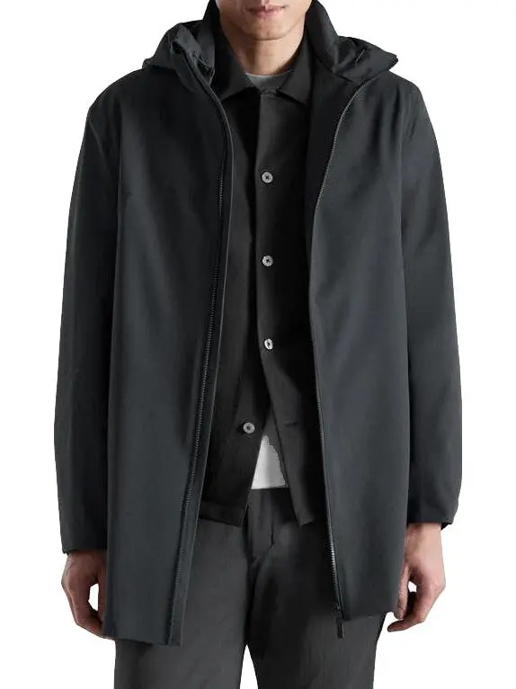 Mango Hooded Water Repellent Parka - Dark Grey