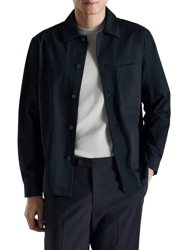 Mango Woven Overshirt - Navy