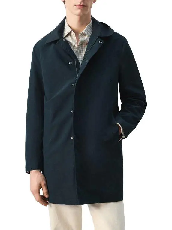 Mango Water Repellent Parka With Removable Hood - Navy