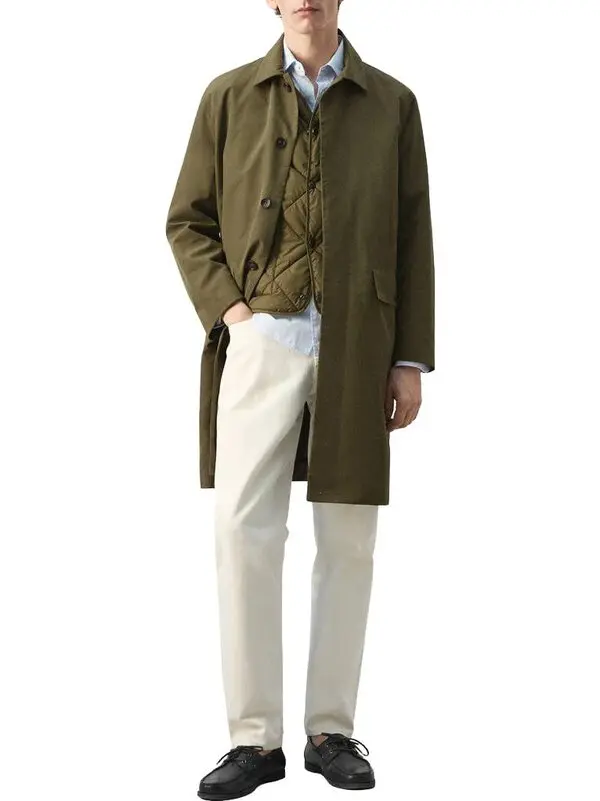 Mango Water Repellent Parka With Removable Vest - Olive Green