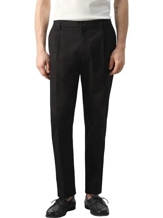 Mango Pleated Straight-leg Trousers - Black