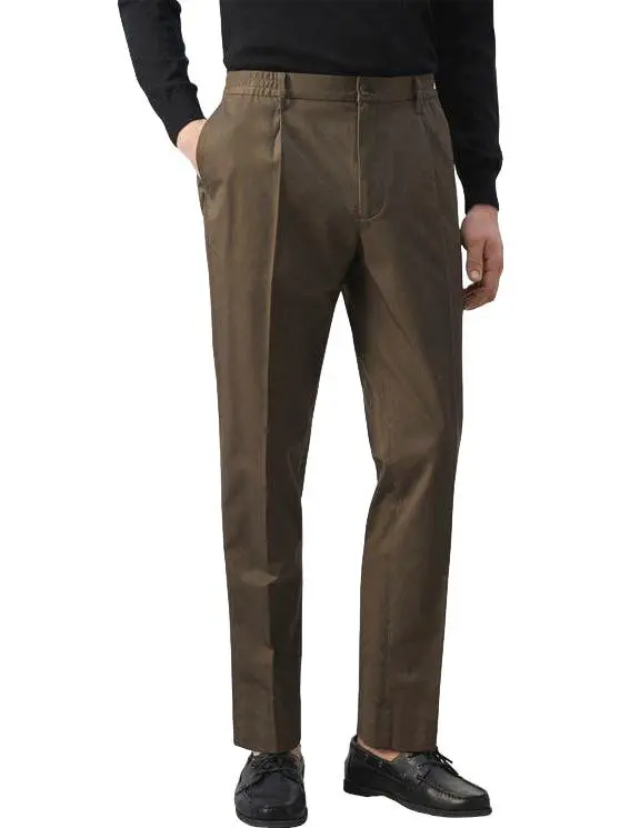 Mango Pleated Straight-leg Trousers - Brown