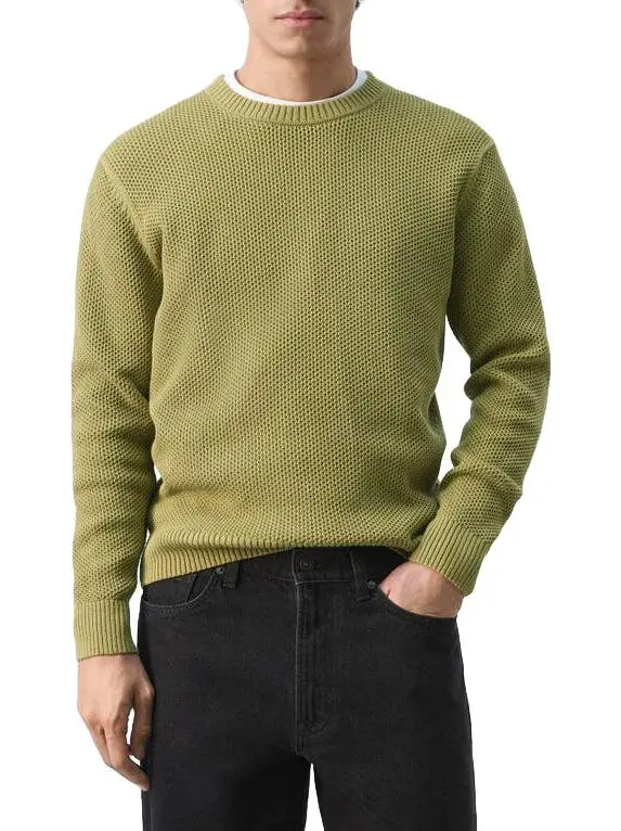 Mango Crewneck Cotton-blend Sweater - Green Apple