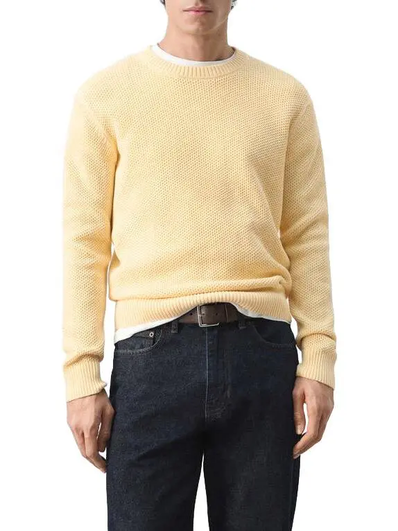 Mango Crewneck Cotton-blend Sweater - Pastel Yellow