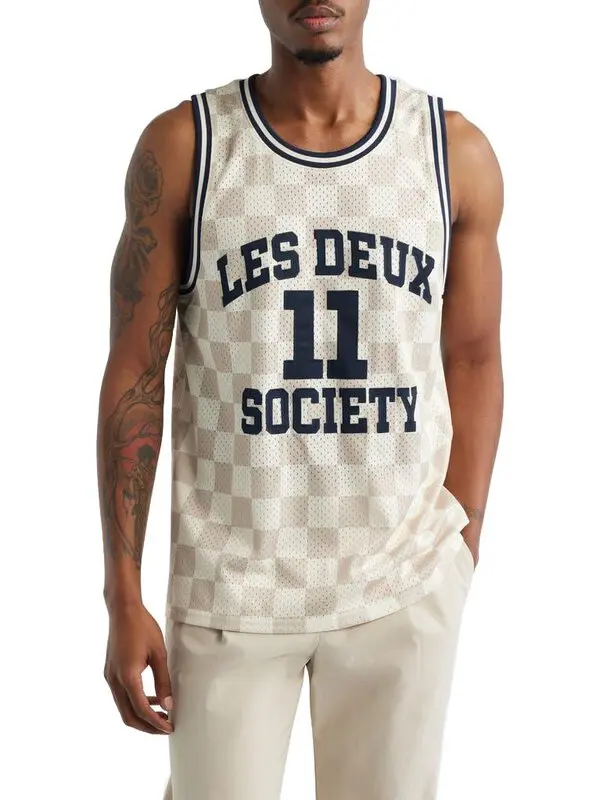 LES DEUX Mesh Tank Top - Light Sand