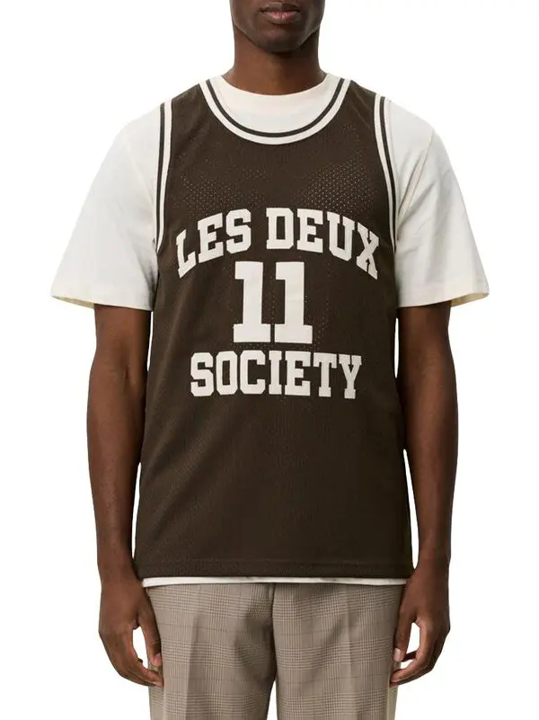 LES DEUX Mesh Tank Top - Turkish Coffee Brown