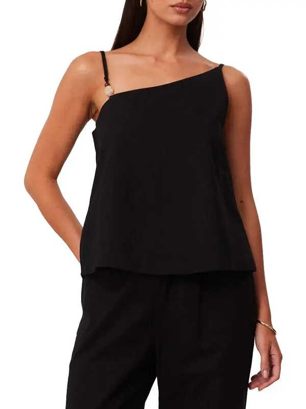 SNDYS Ismene Asymmetrical One Shoulder Top - Black