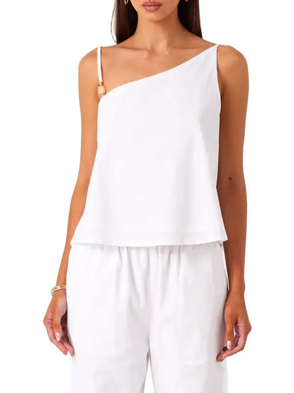 SNDYS Ismene Asymmetrical One Shoulder Top - White