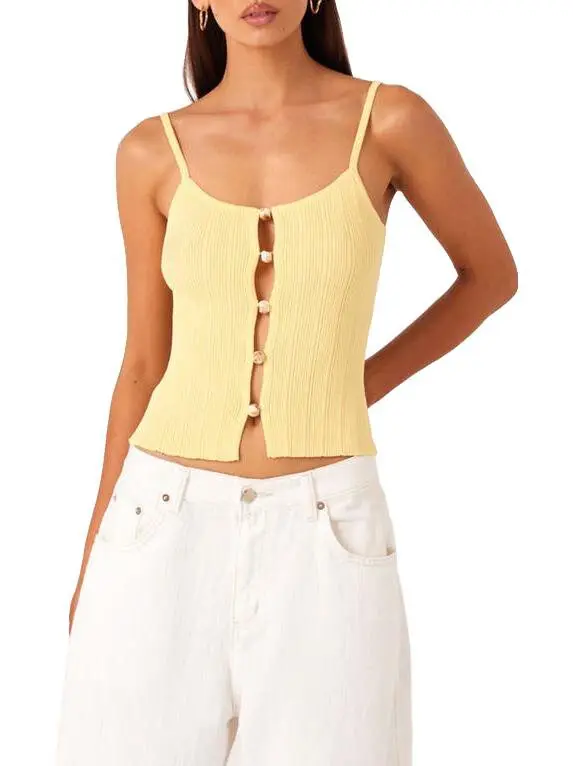 SNDYS Odessa Bead-lined Rib Camisole - Pollen