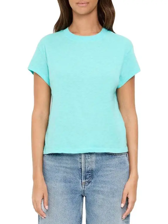 Michael Stars Grayson Cropped Crewneck T-shirt - Aruba