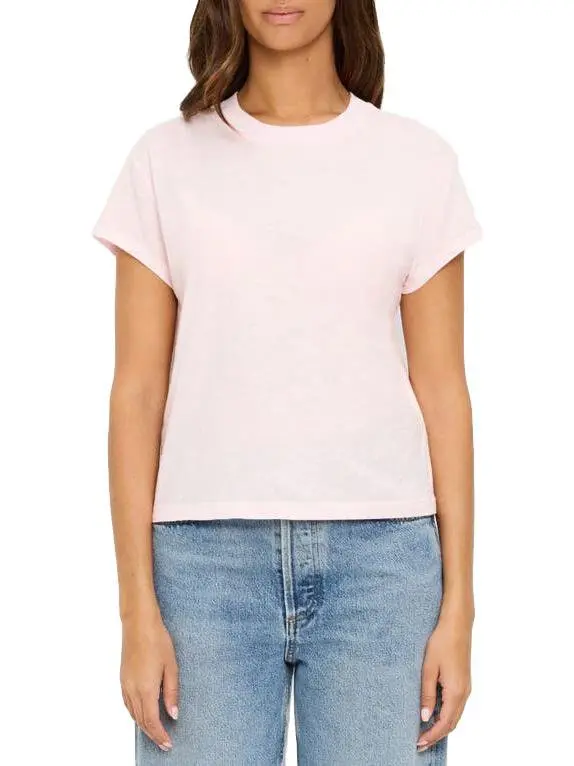 Michael Stars Grayson Cropped Crewneck T-shirt - Blush