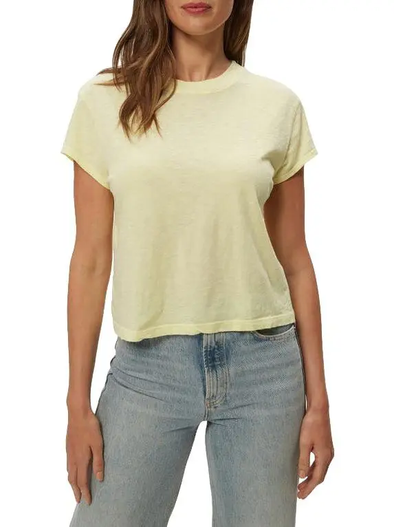 Michael Stars Grayson Cropped Crewneck T-shirt - Buttercup