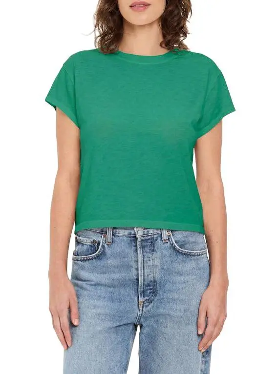 Michael Stars Grayson Cropped Crewneck T-shirt - Maldives Green