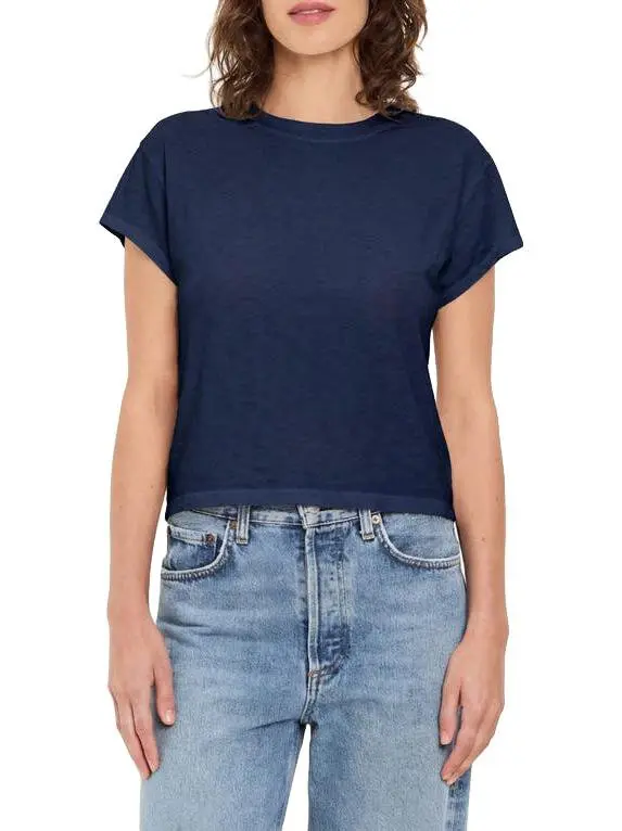 Michael Stars Grayson Cropped Crewneck T-shirt - Nocturnal