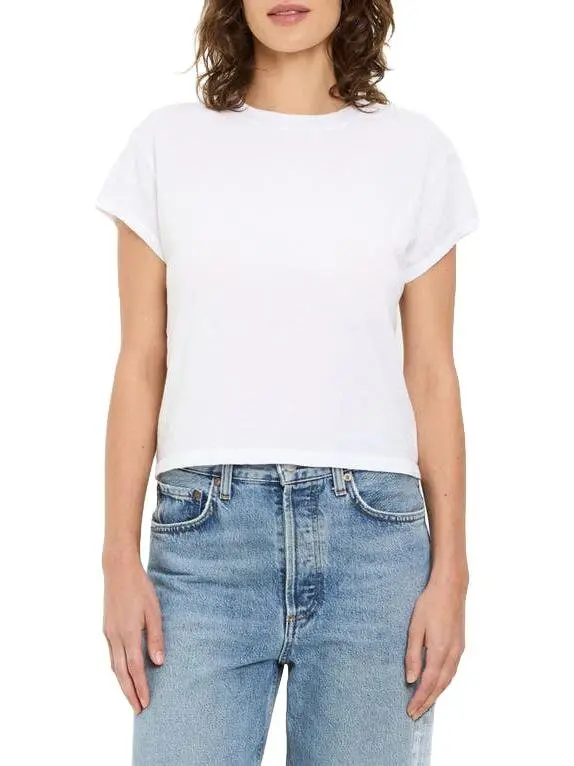 Michael Stars Grayson Cropped Crewneck T-shirt - White
