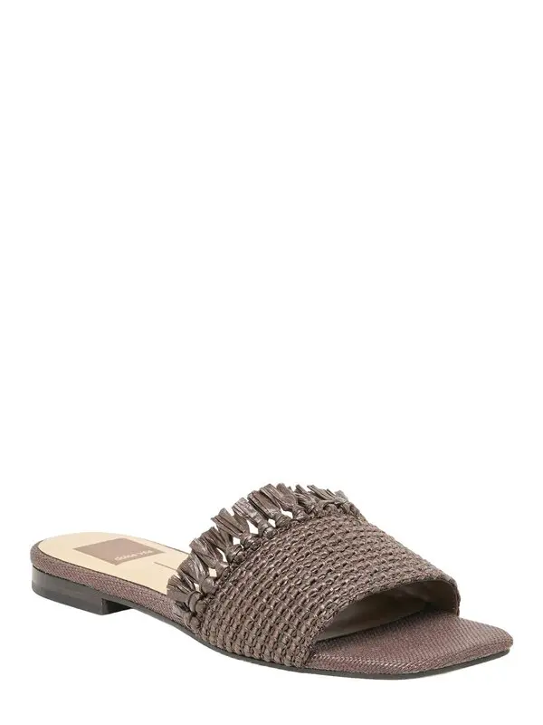 Dolce Vita Lenya Slide Sandal - Chocolate Raffia