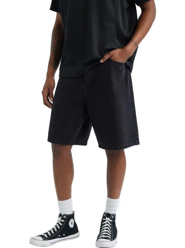 Obey Bigwig Baggy Denim Shorts - Washed Black