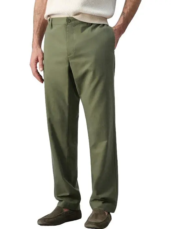 Mango Regular Fit Chinos - Forest Green