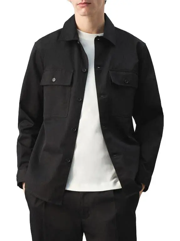Mango Cotton Overshirt - Black