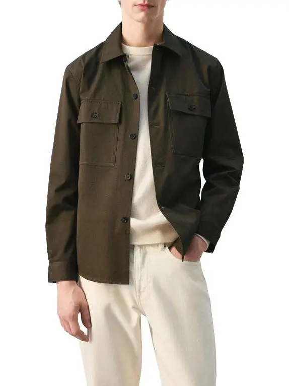 Mango Cotton Overshirt - Brown