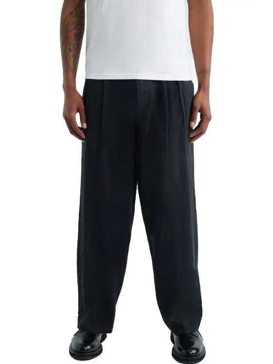Obey Foster Pleated Linen Blend Pants - Black