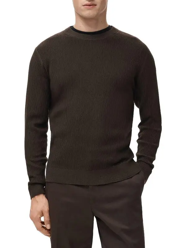 Mango Fine Rib Cotton-blend Sweater - Chocolate