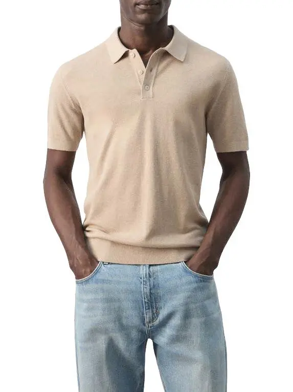 Mango Fine Knit Polo - Beige