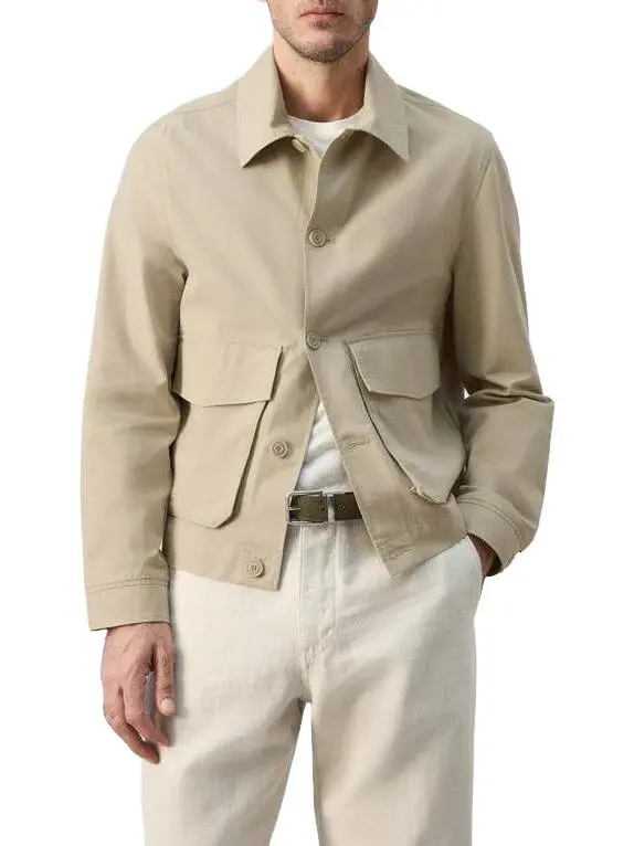 Mango Cotton Blend Jacket - Beige