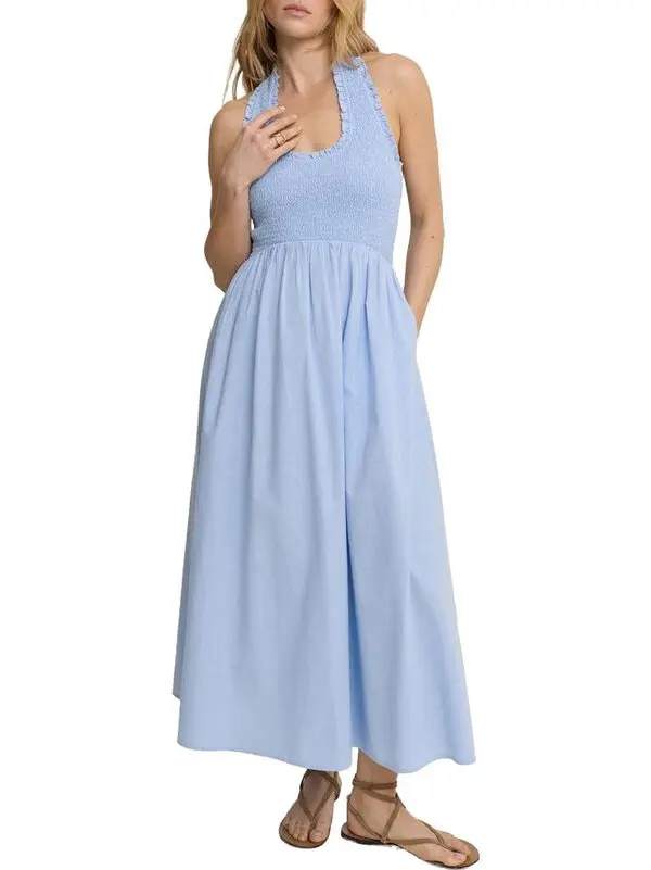 NOBODY'S CHILD Caterina Halter Midi Dress - Blue