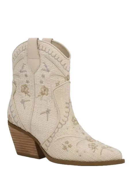 Mia Dalena Embroidered Western Boots - Bone Raffi