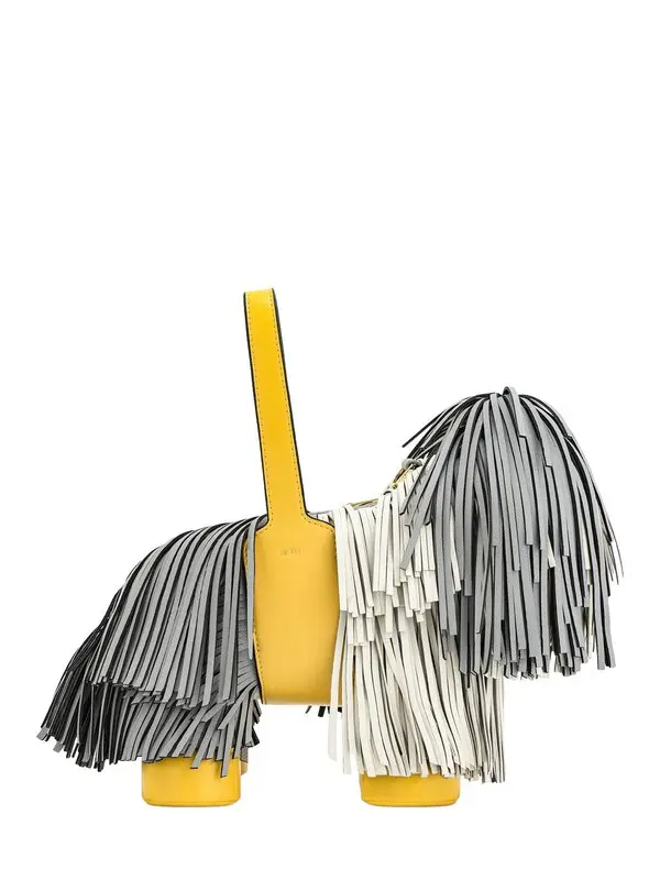 Jw Pei Nita Puppy Shaped Fringed Handbag - Gray